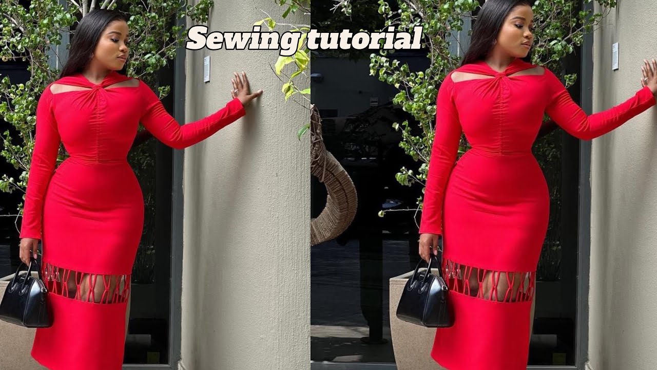 Sewing this Corporate Dress with a Criss Cross Neckline & Rope Design ...
