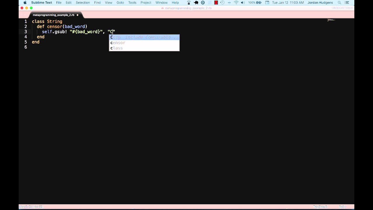Metaprogramming techniques with the Ruby String class - YouTube