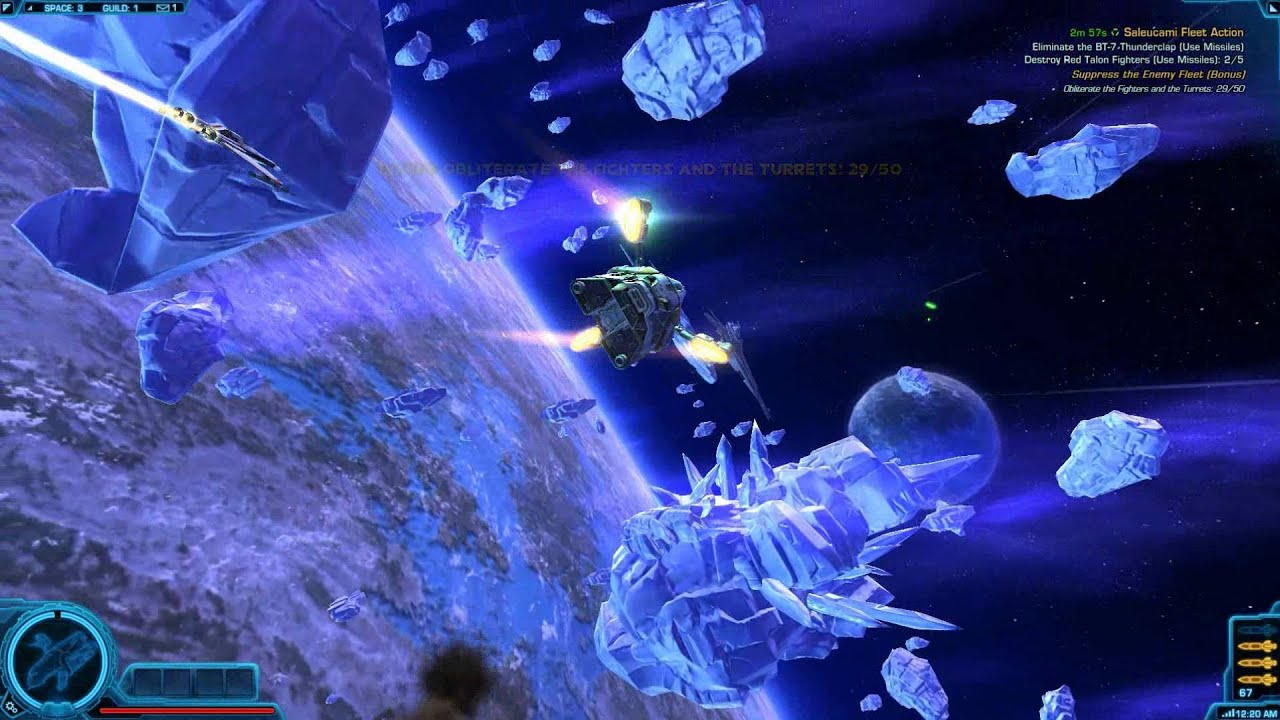 SWTOR gameplay, Space combat - Saleucami Fleet Action - YouTube
