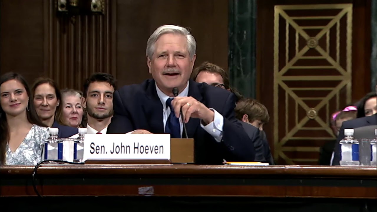 Senator Hoeven Introducing Dan Traynor at Senate Judiciary Committee - YouTube