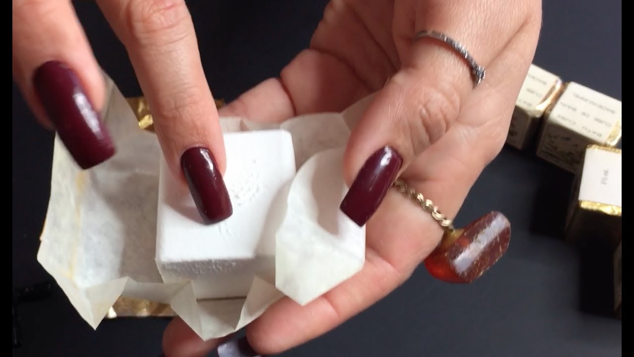 ASMR Laray English Bath Cubes!! [cutting brushing] - YouTube