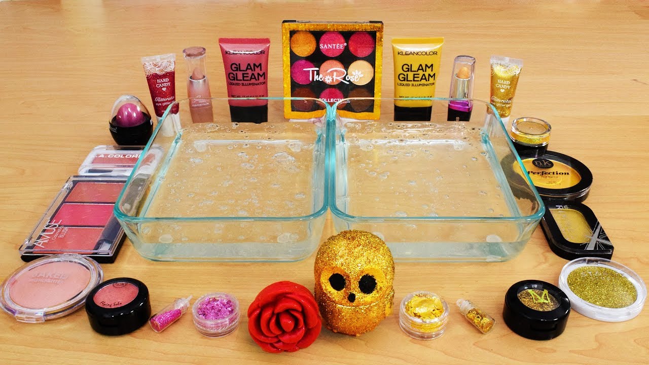 Mixing Makeup Eyeshadow Into Slime! Rose vs Gold Special Series Part 47 ...