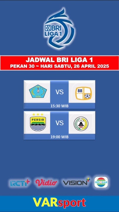 Jadwal Pertandingan Hari ini Liga 1 ~ PSBS Biak V Barito Putera ~ Persib Vs PSS Sleman ~ Pekan ...