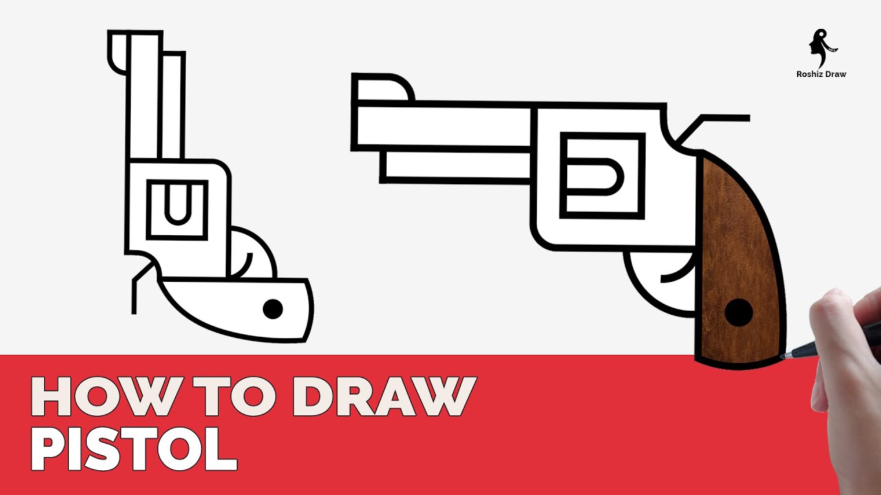 HOW TO DRAW A PISTOL EASY - YouTube
