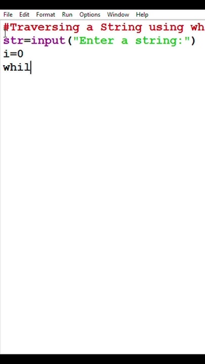 Traversing A String Using While Loop Coding Coder Programminglanguage Python
