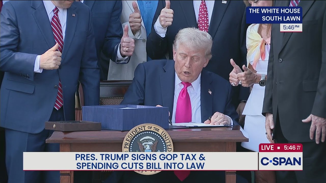 President Trump Signs GOP Tax & Spending Cuts Bill Into Law - YouTube