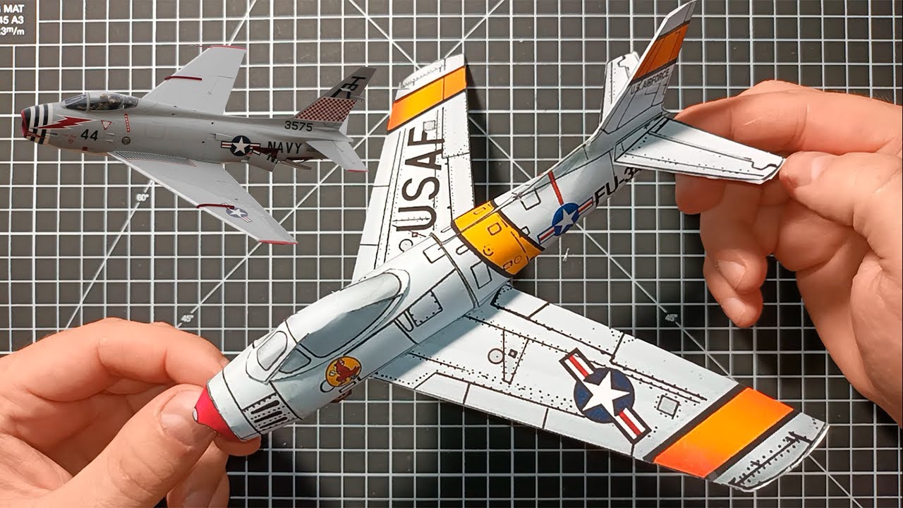Paper craft American F-86 Sabre | Paper F-86 Sabre | How to Make a ...
