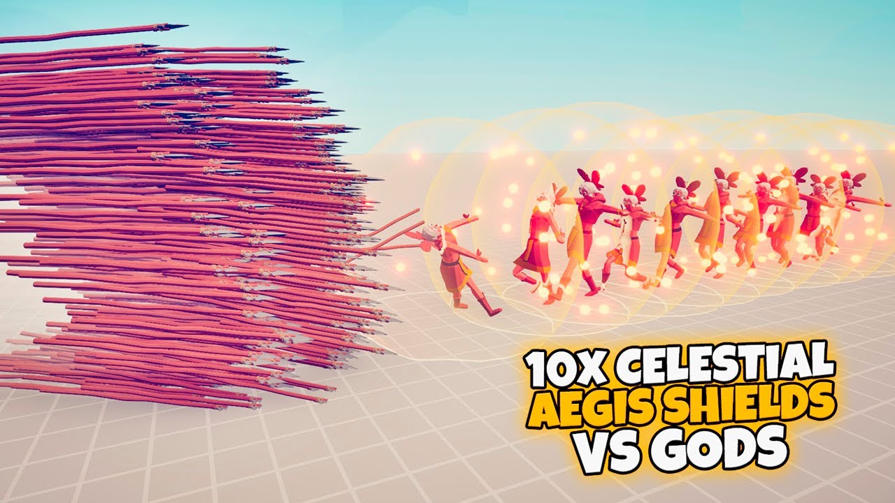 10x CELESTIAL AEGIS SHIELDS vs GODS | TABS Modded Gameplay - YouTube