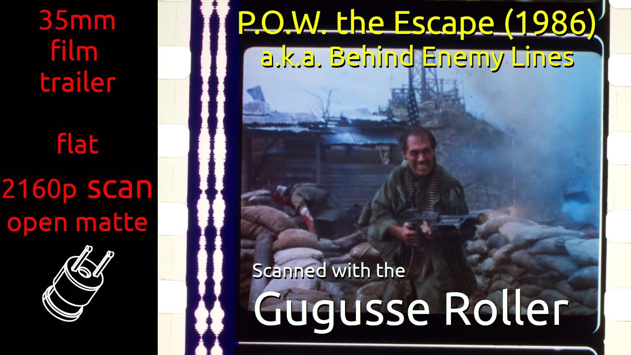 P.O.W. the Escape (1986) (a.k.a.: Behind Enemy Lines) 35mm film trailer, flat open matte, 2160p ...
