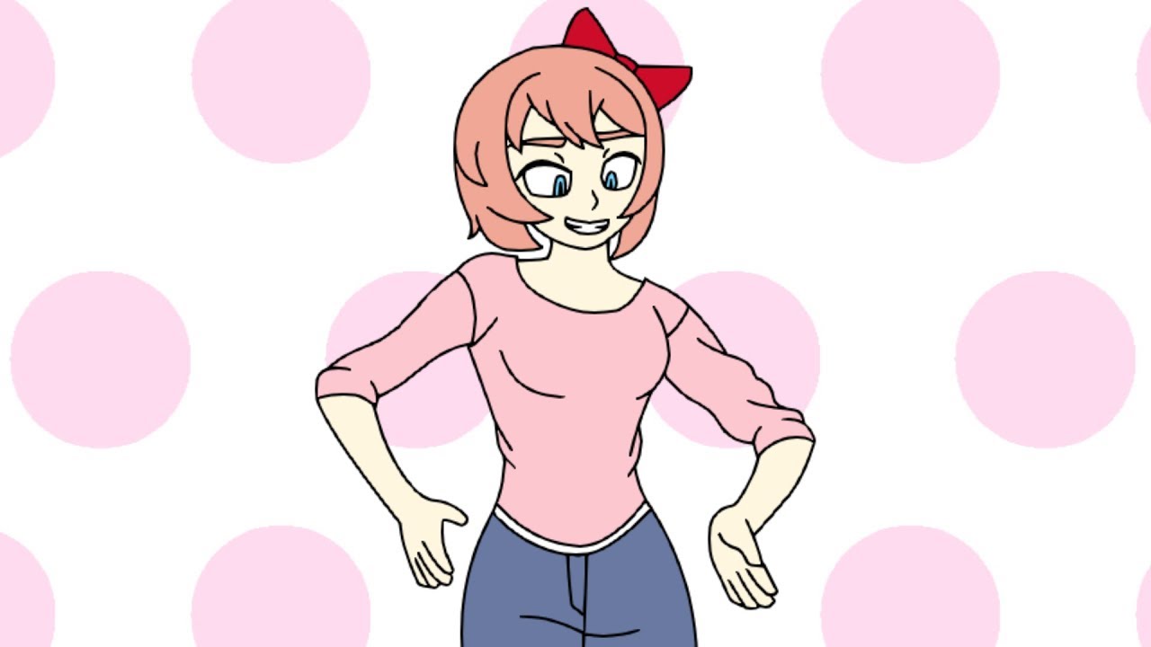 I animated Sayori dancing for an hour - YouTube
