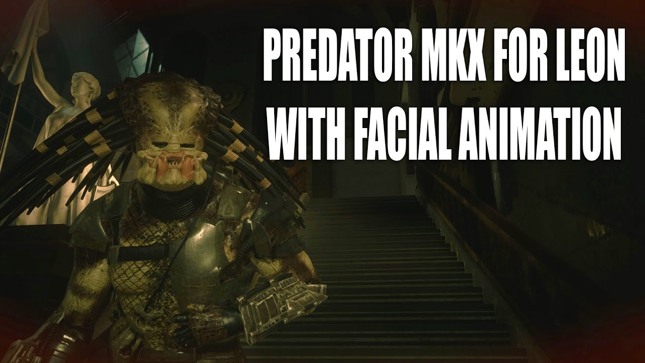 Predator with Facial Animation over Leon - Resident Evil 2 Mod Showcase ...