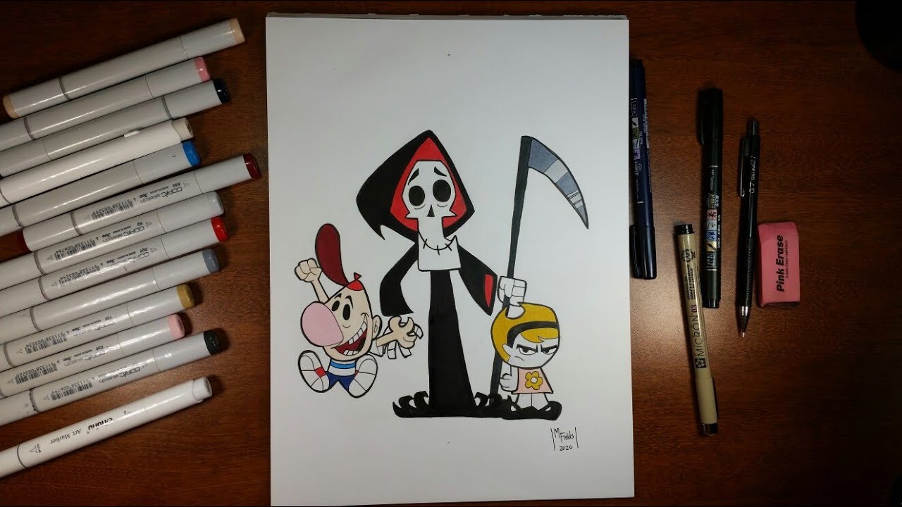 How to Draw Grim, Billy, and Mandy - YouTube
