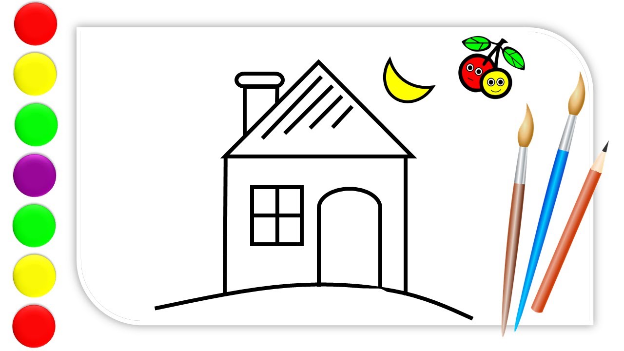 How to draw | Color | House | Painting, Drawing, Coloring for kids ...