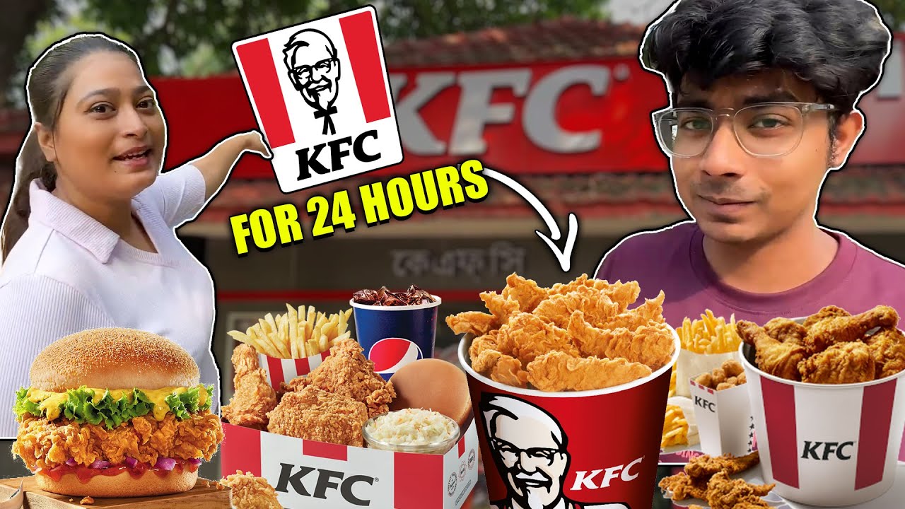 I only ate KFC for 24 HOURS Challenge🍗🍔 | Food Challenge - YouTube