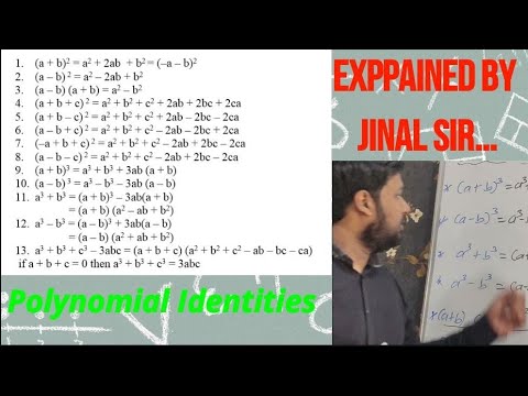 Class 9: Mathematics Polynomials identities - YouTube