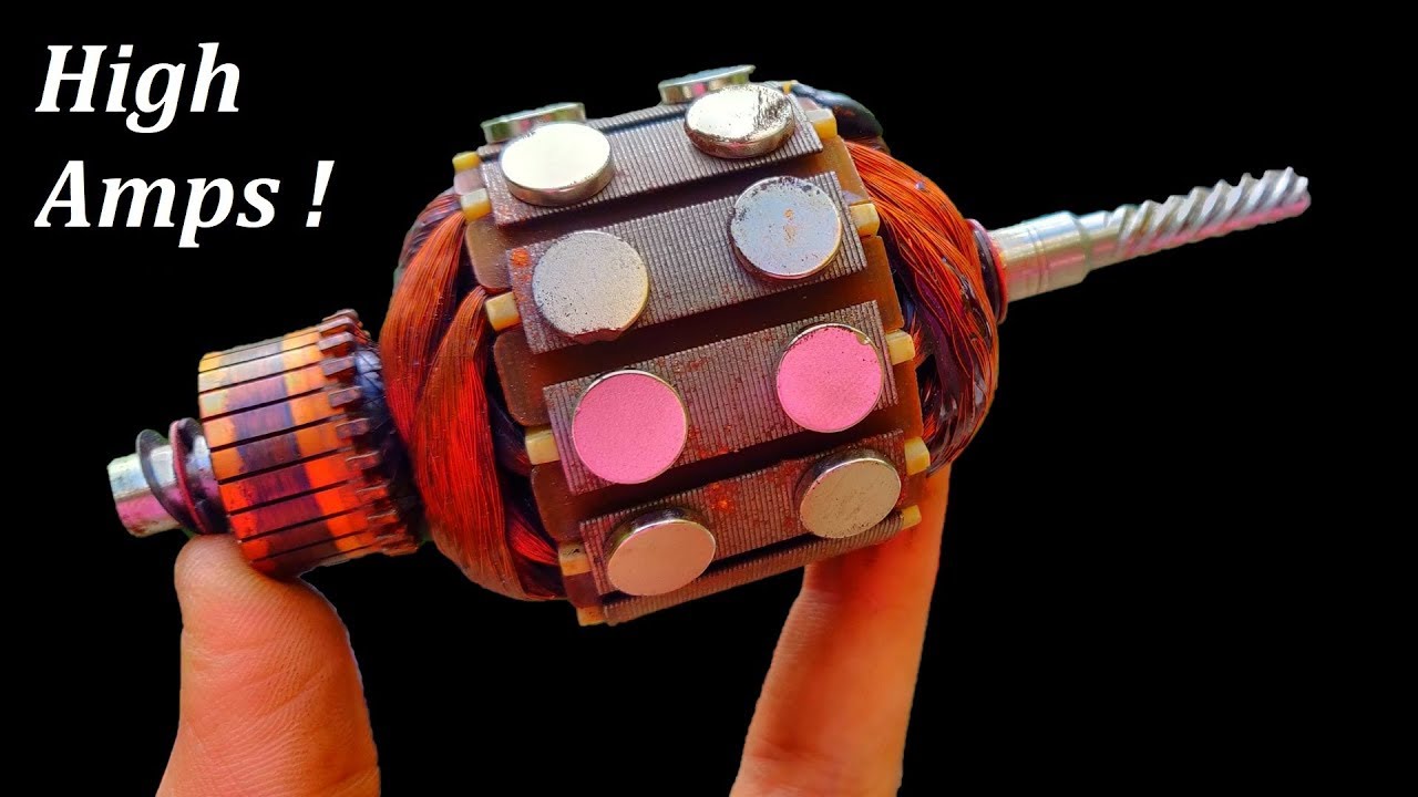 Wow! 12v 500w High Current Dynamo from 24v DC Motor DIY - YouTube