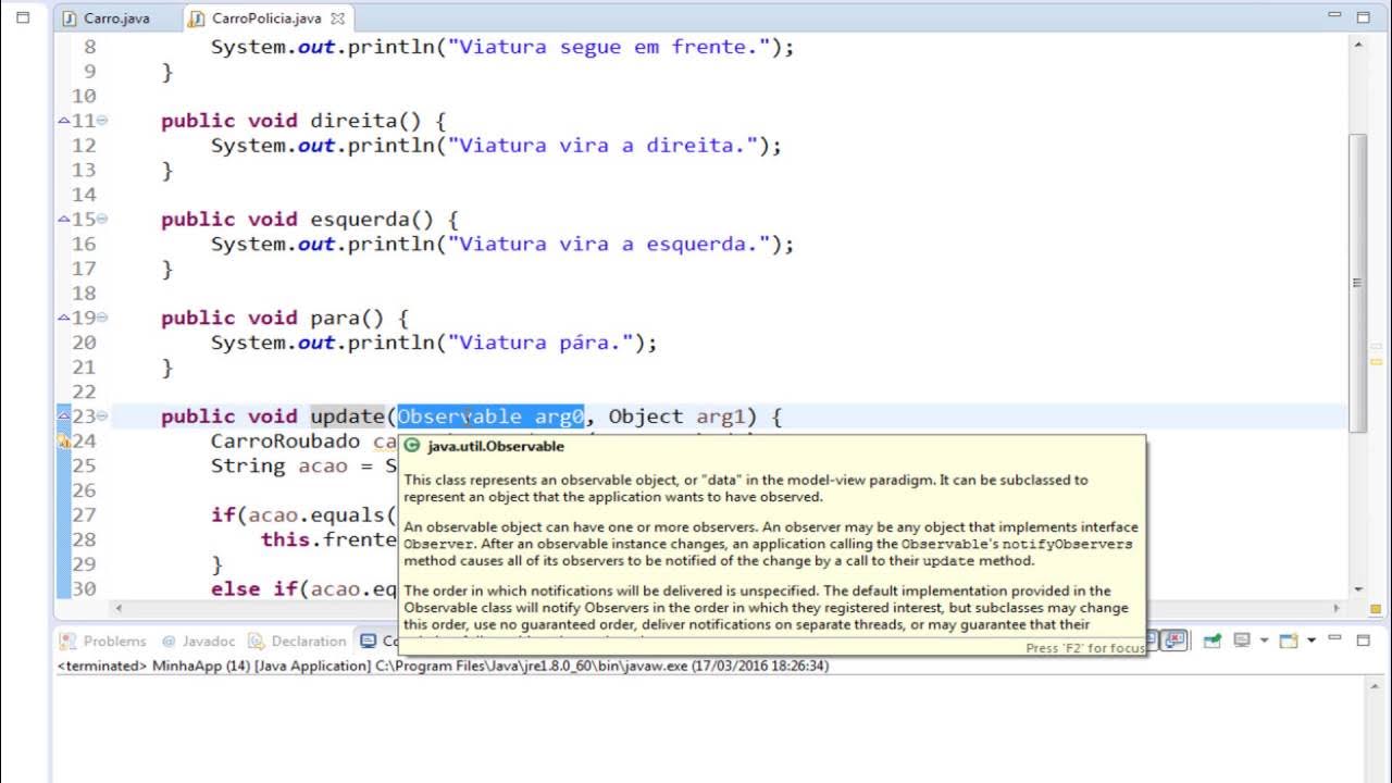 Padrão Observer (Design Patterns) - exemplo em Java - YouTube
