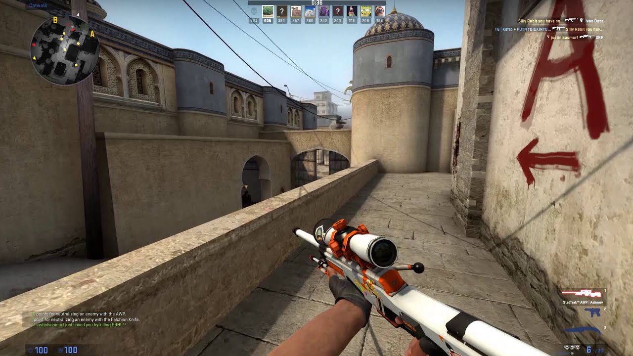 CS:GO AWP Asiimov Field Tested Stattrak Gameplay - YouTube