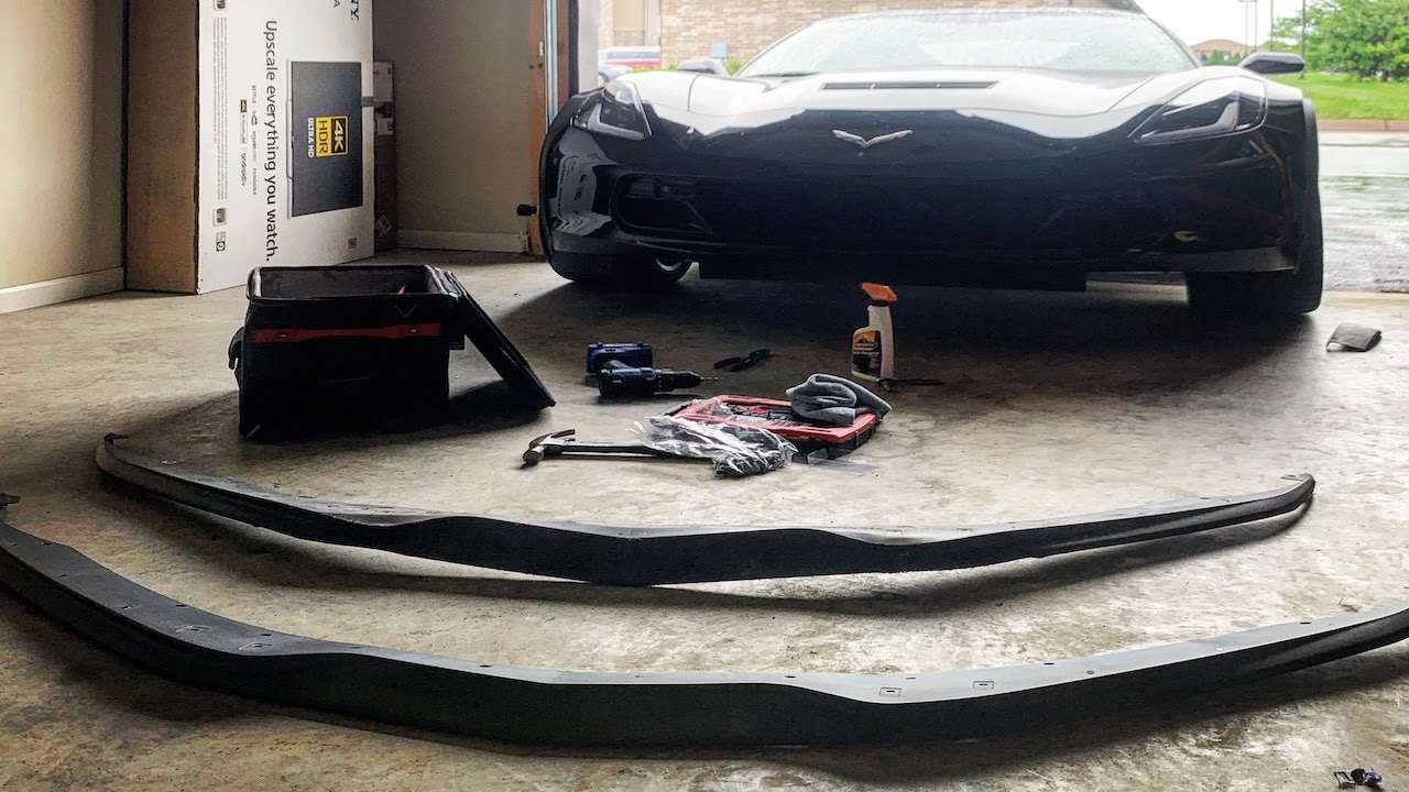 How To Install Front Splitter On 2019 Corvette Grand Sport (Removal and ...