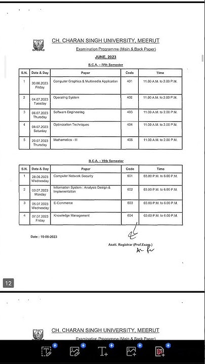 // CCSU//BCA,BBA,LL.B, all semester Date sheet are coming 😱😨 june-2023 ...