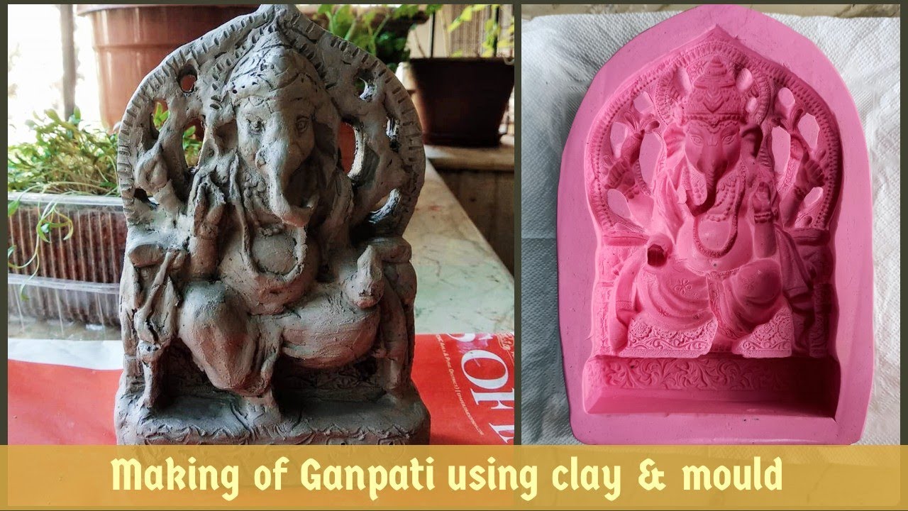 Making of Ganpati using Sadu clay & mould | How to make Eco-friendly ...
