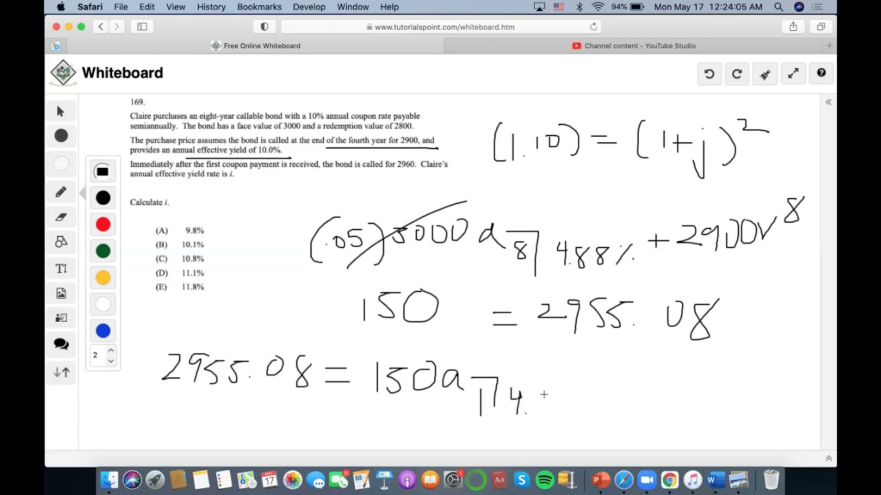 SOA/FM SAMPLE QUESTION #169 - YouTube