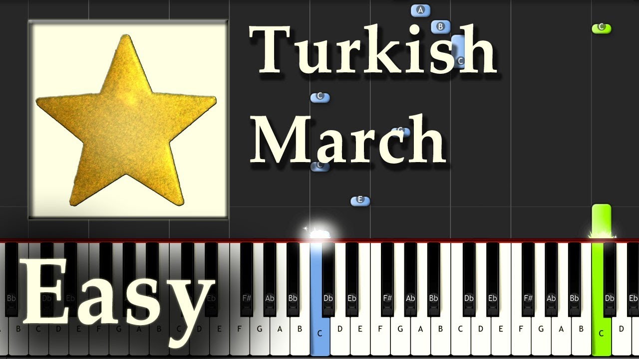 Mozart - Turkish March - Piano Tutorial Easy Synthesia - How To Play ...