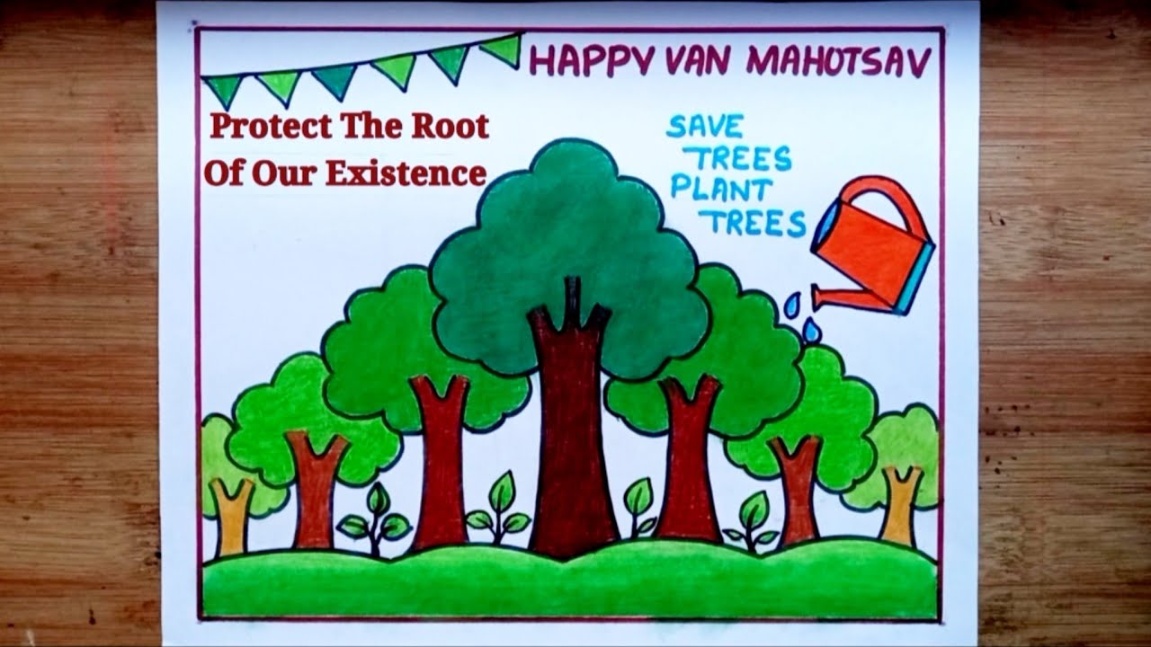 Van Mahotsav Drawing/Happy Van Mahotsav Drawing/Van Mahotsav Poster ...