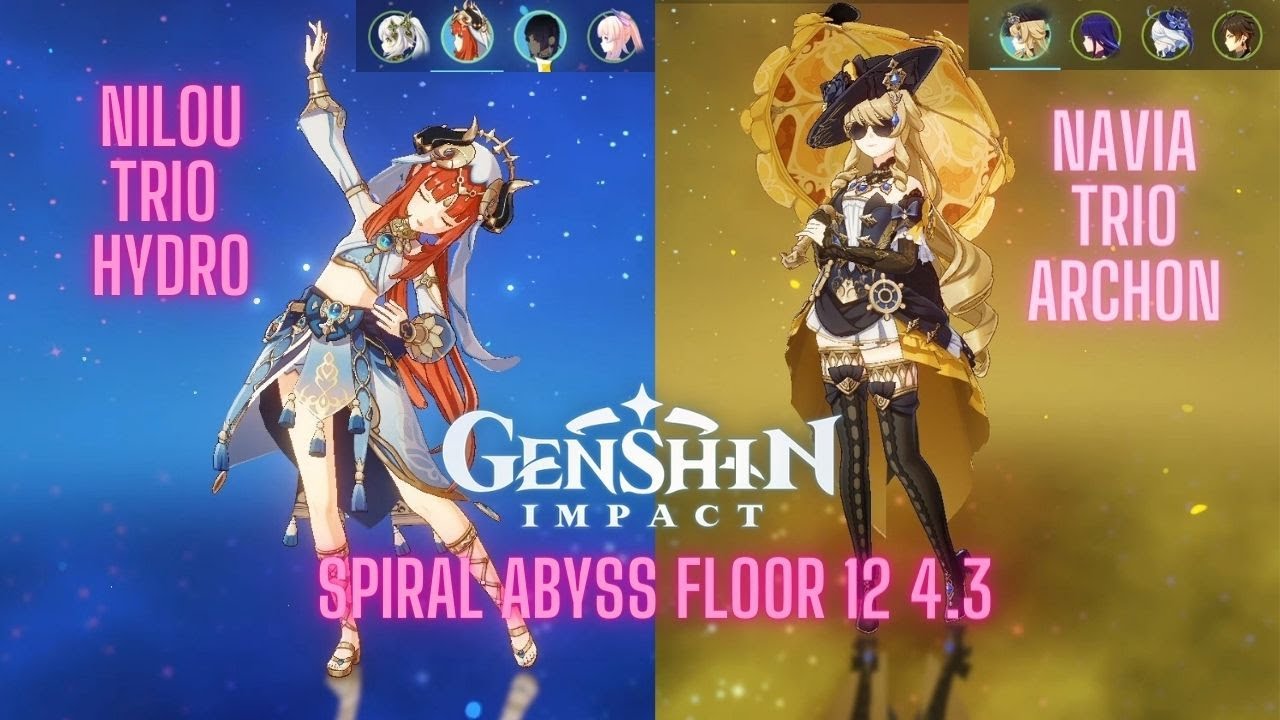 Nilou Trio Hydro & Navia Trio Archon Spiral Abyss 4.3 Floor 12 | Geshin ...