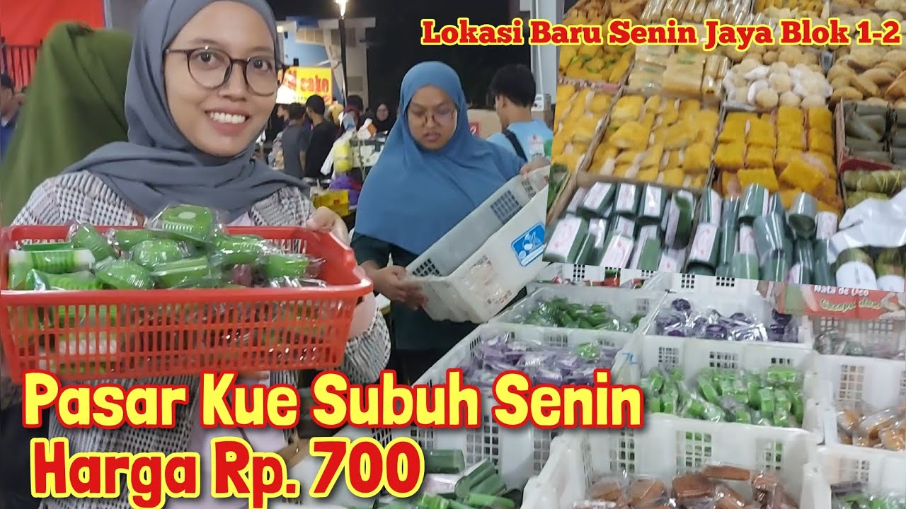 KUE SUBUH DI PASAR SENEN PALING LARIS | LOKASI BARU PASAR KUE SUBUH ...