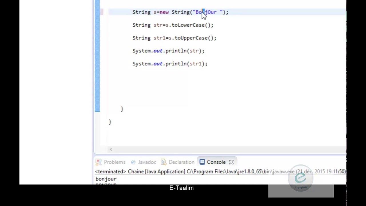 Java: toUpperCase et toLowerCase - YouTube