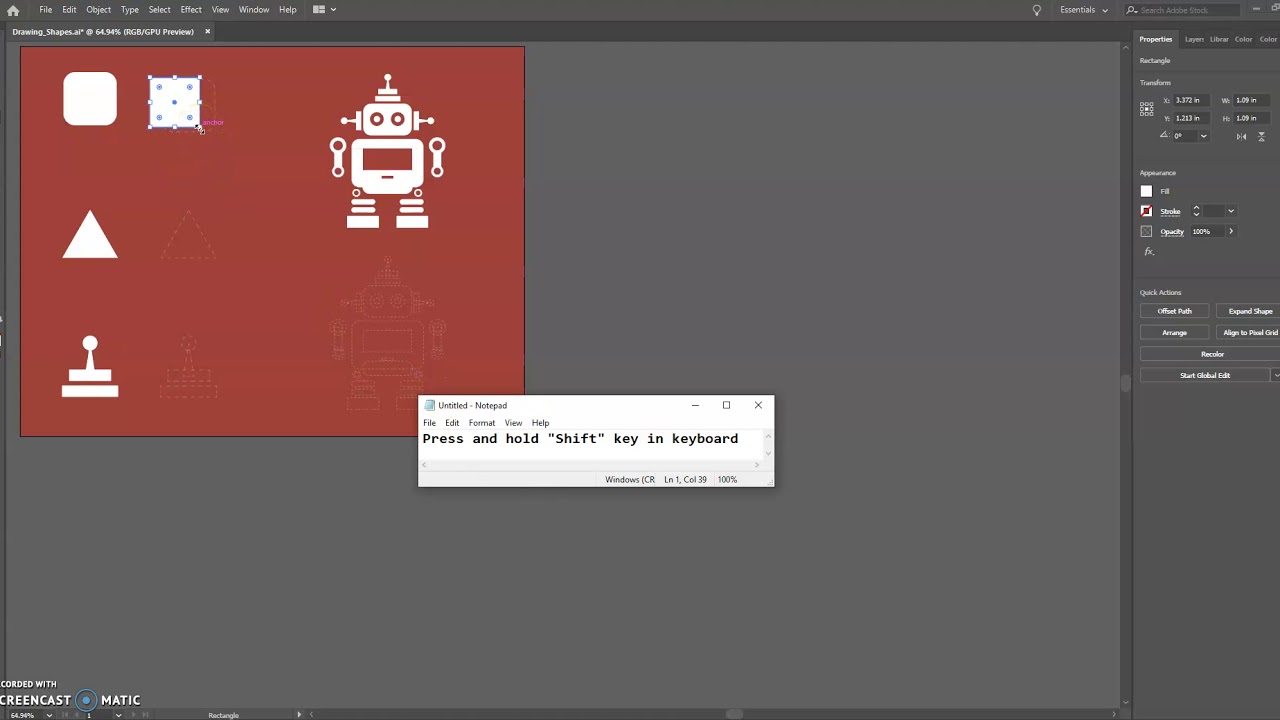 how to draw a square shape - YouTube