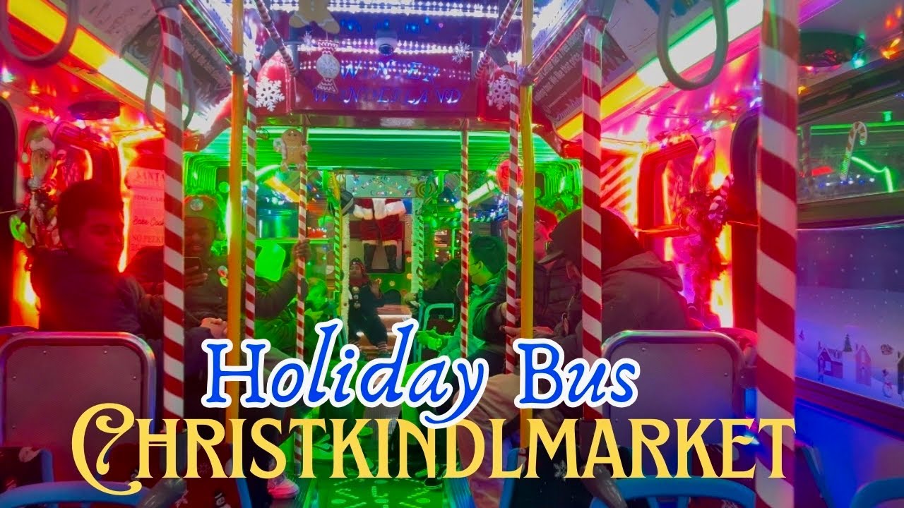 [4K] Holiday Walk in Chicago | CTA Holiday Bus & Christkindlmarket ...