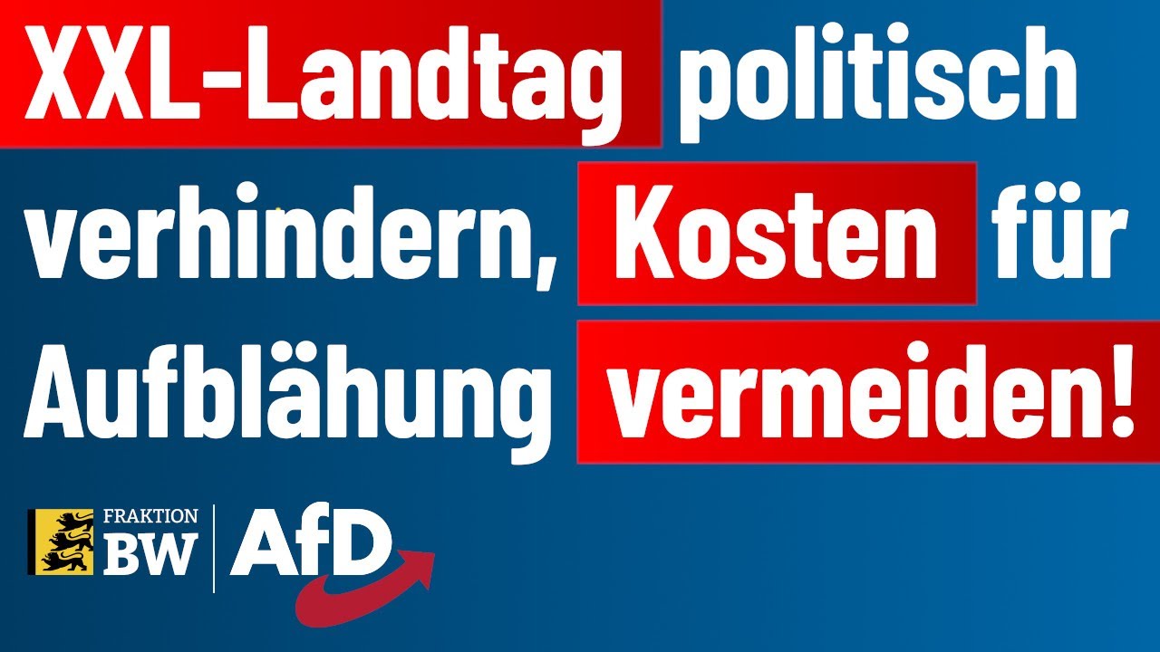 XXL-Landtag politisch verhindern – Kosten vermeiden! - YouTube