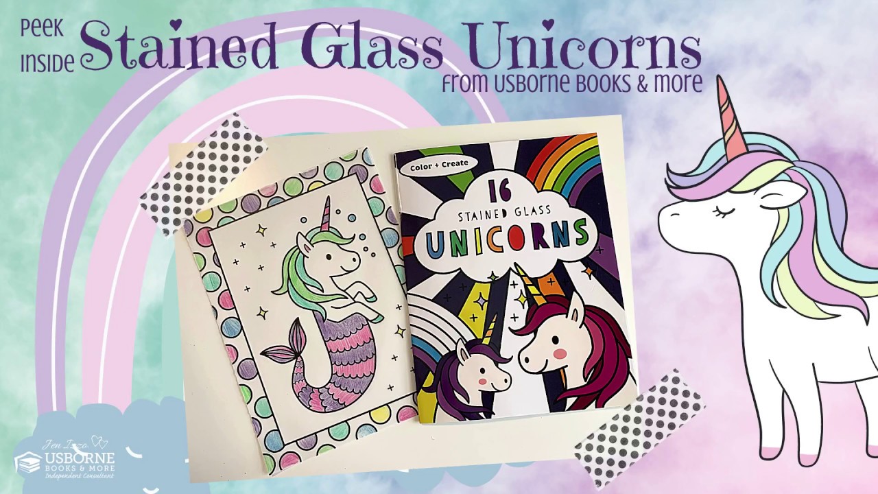 Unicorn Stained Glass Coloring from Usborne Books & More - YouTube