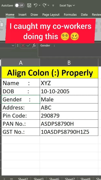 Excel Tips - Align Colon (:) Properly in Excel #msexcel #advanceexceltricks #excelwithvijeta # ...