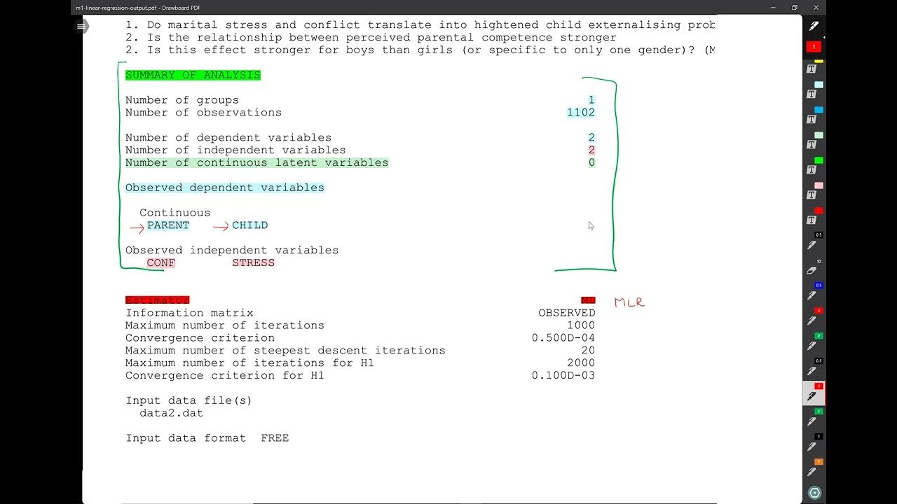 MplusWizard: 6. The Mplus output file. Part 1 (Introduction). - YouTube