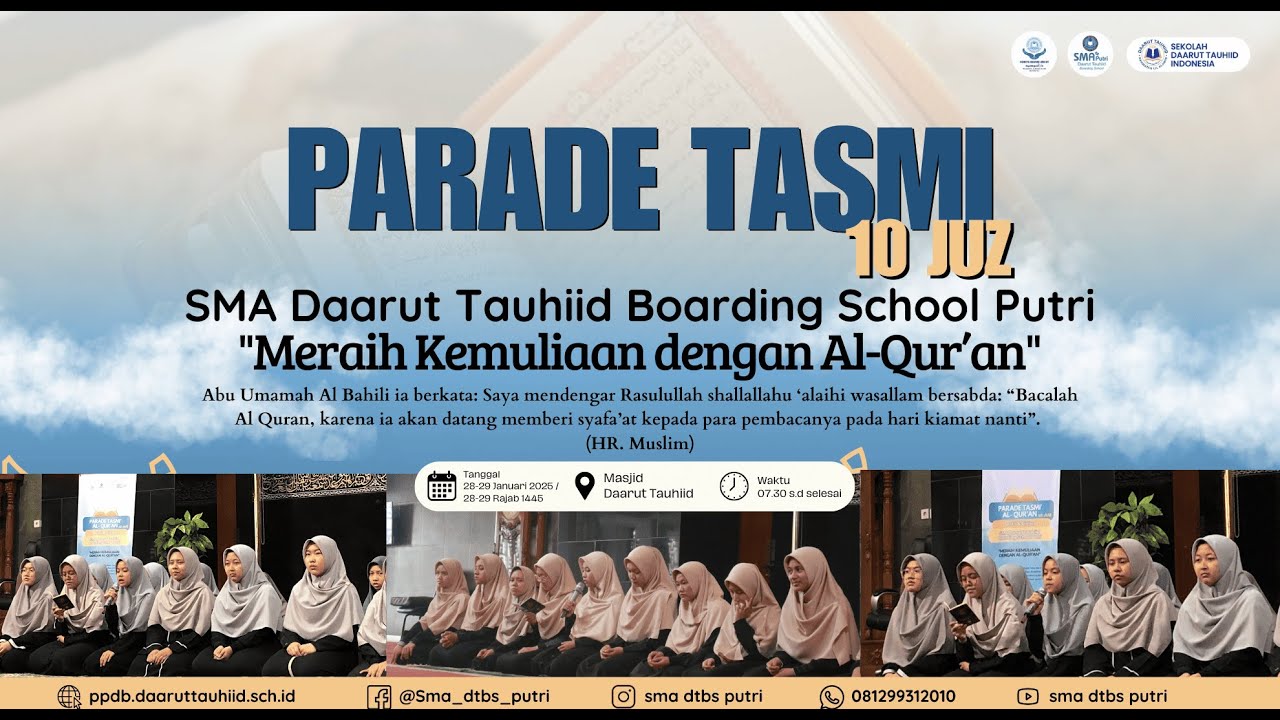 PARADE TASMI AL-QUR'AN 10 JUZ - Sesi 1 | SMA DTBS Putri - YouTube