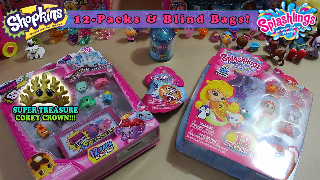 Shopkins & Splashlings! 12-Packs & Blind Bags Opening - New Super ...