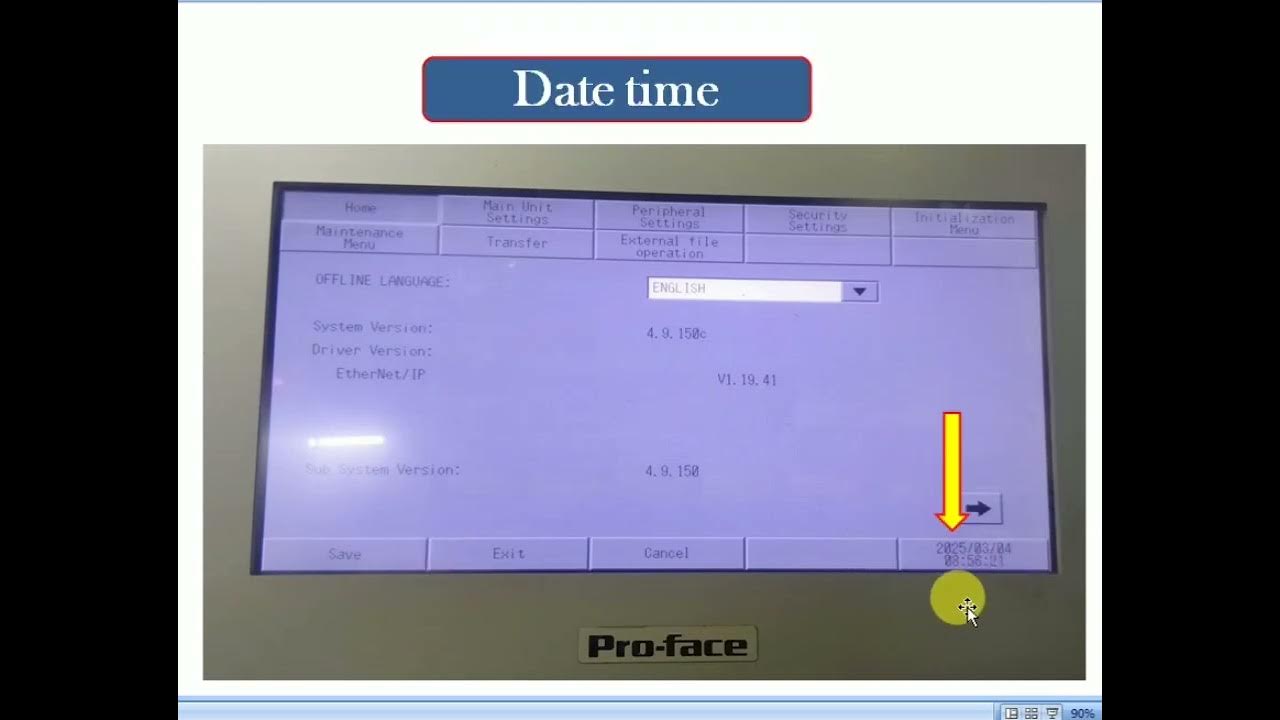 HMI date and time set @ proface HMI time set - YouTube