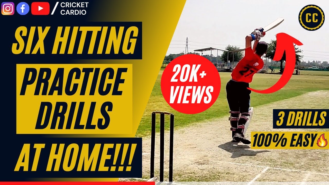 Six Hitting Practice Drills at Home || How to hit Long Sixes in Cricket ...