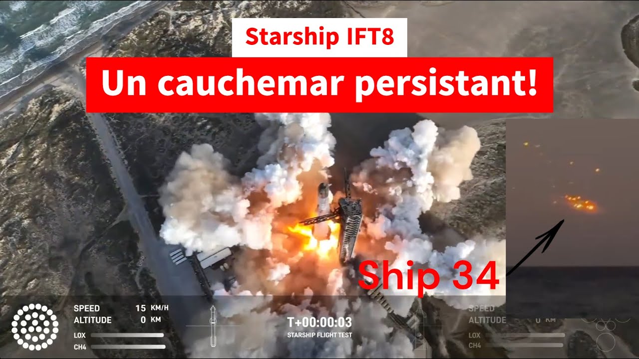 Starship IFT8, copier collé de l'IFT7! #space #spacex #starship #elonmusk #explosion - YouTube
