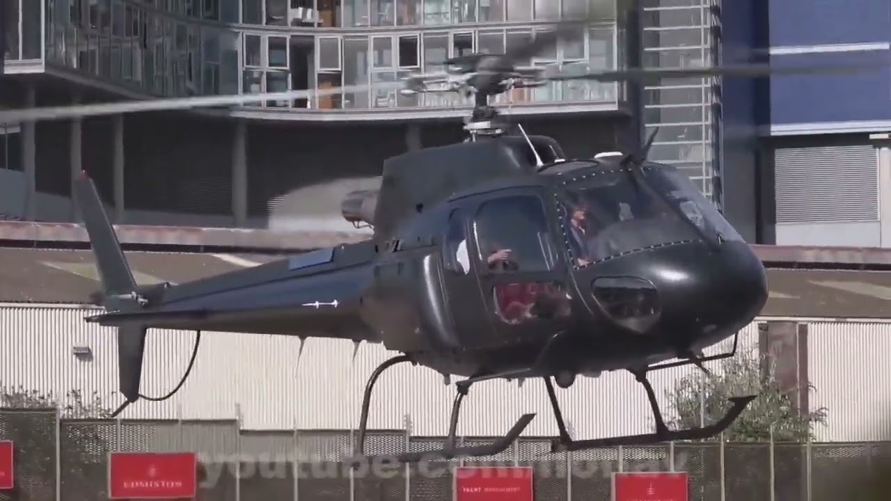 NEW Video TomCruise lands his helicopter at the Heliport in London - behind the scenes MI7 - YouTube