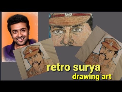 Retro movie surya actor drawing art oil painting 🖌️🎨 art naturals ...
