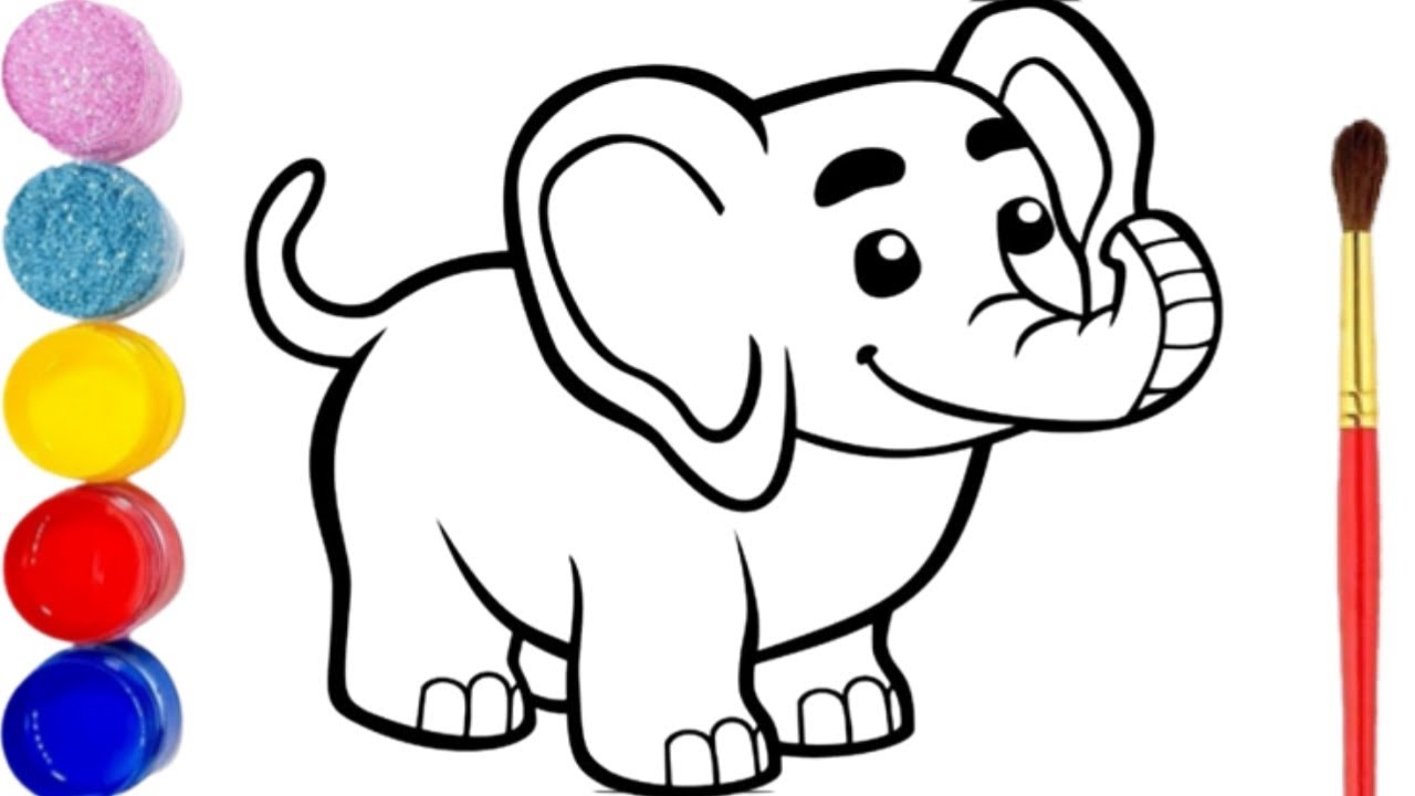 How To Draw A Baby Elephant 🐘| For Kids | Hathi Drawing Easy ...
