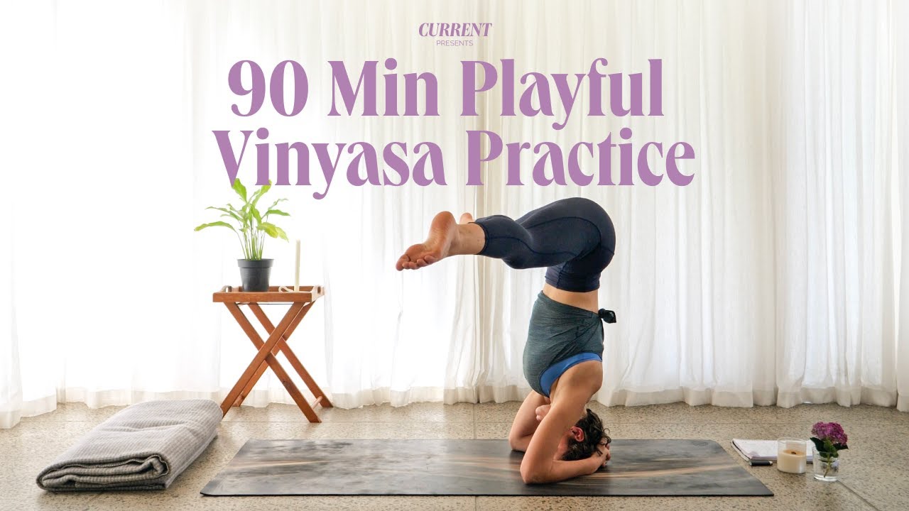 *Bonus* | 90 Min Fun Vinyasa Practice | Inversions, Pranayama & End of ...