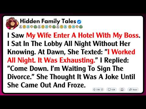I Saw My Wife Enter A Hotel With My Boss. I Sat In The Lobby All Night Without Her Knowing. At...