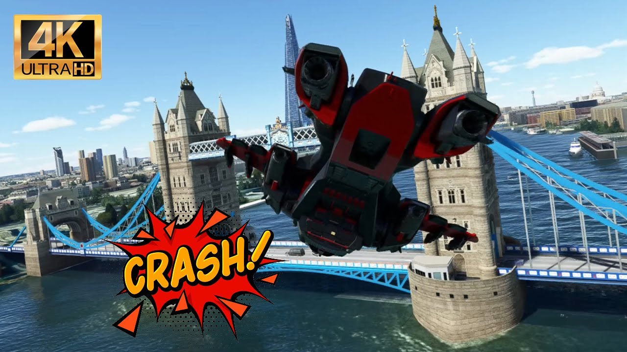 HORRIFIC Plane CRASH !!! London Tower Bridge Explode MUST-SEE 4k UHD Footage - YouTube