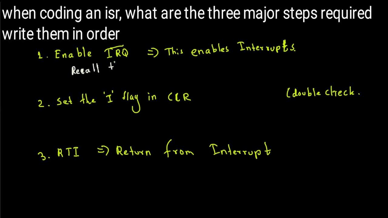 when coding an isr, what are the three major steps required write them ...