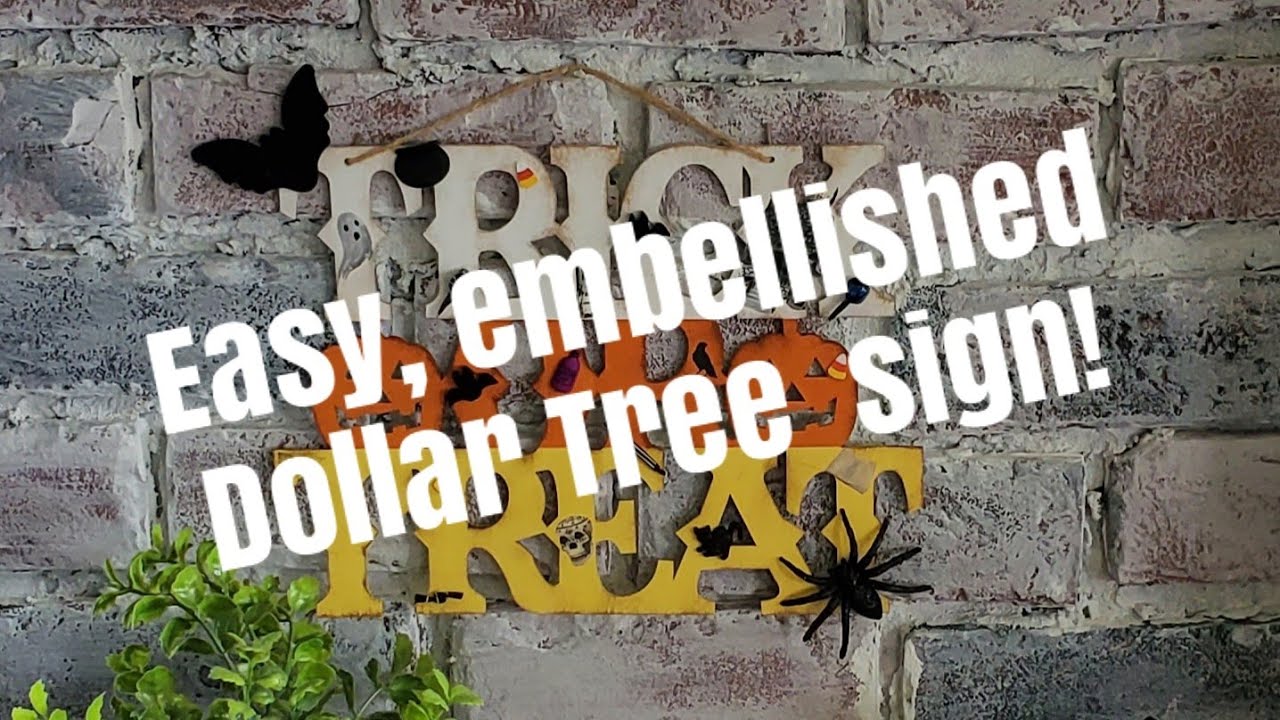 Let's embellish this Dollar Tree sign! - YouTube